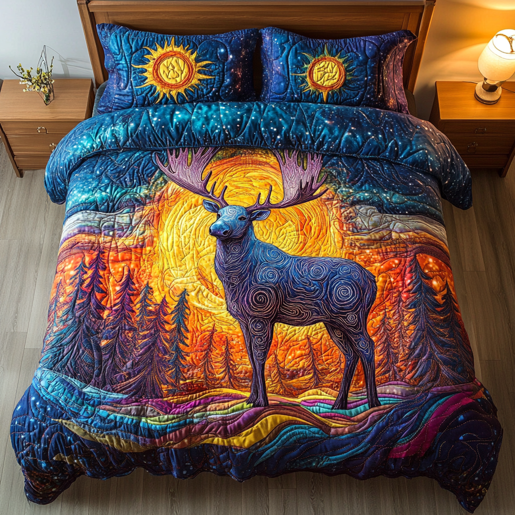 Timber Stag 3-Piece Quilted Bedding Set NCU0DK4566 – Vantique