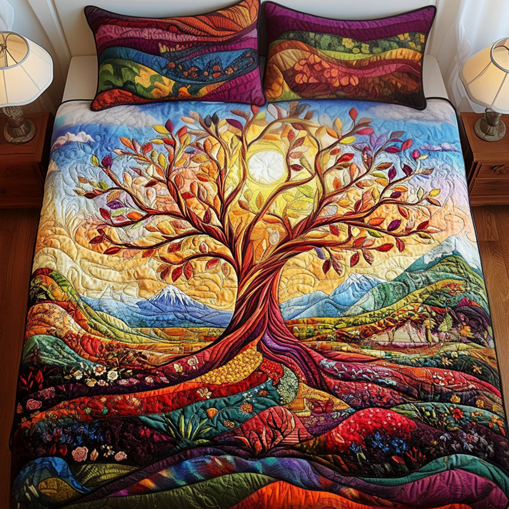 Timeless Growth 3-Piece Quilted Bedding Set NCU0NT2674 – Vantique