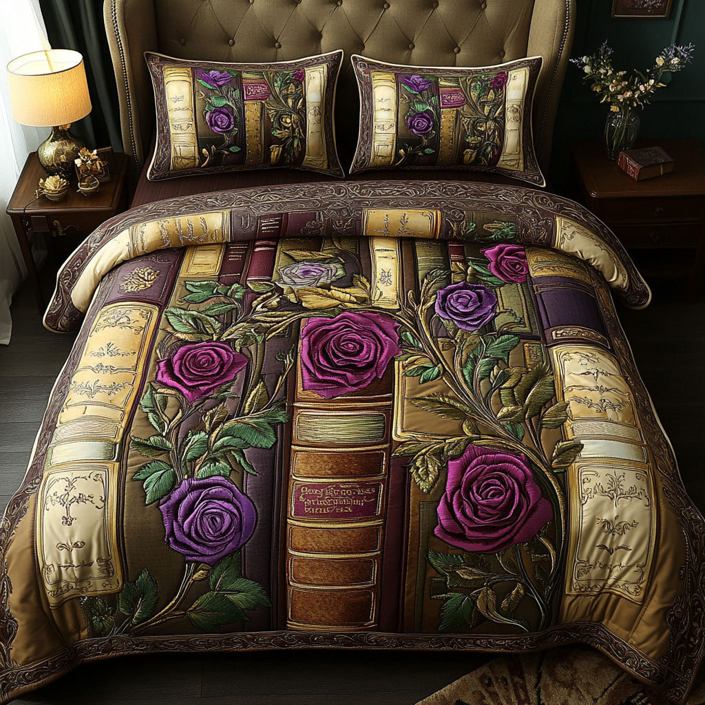 Timeless Tomes 3-Piece Quilted Bedding Set NCU0PT4884 – Vantique