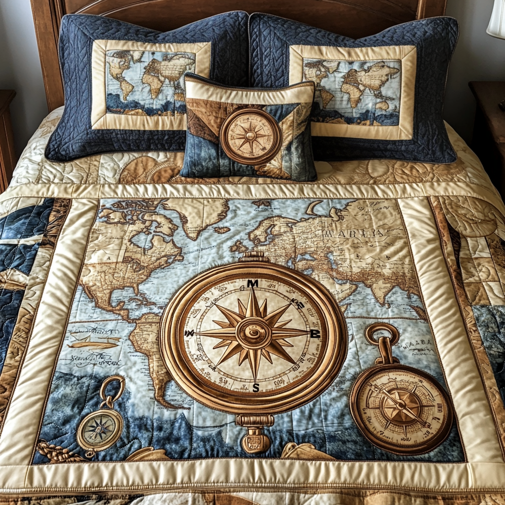 Timeless Travel 3-Piece Quilted Bedding Set NCU0VH1765 – Vantique