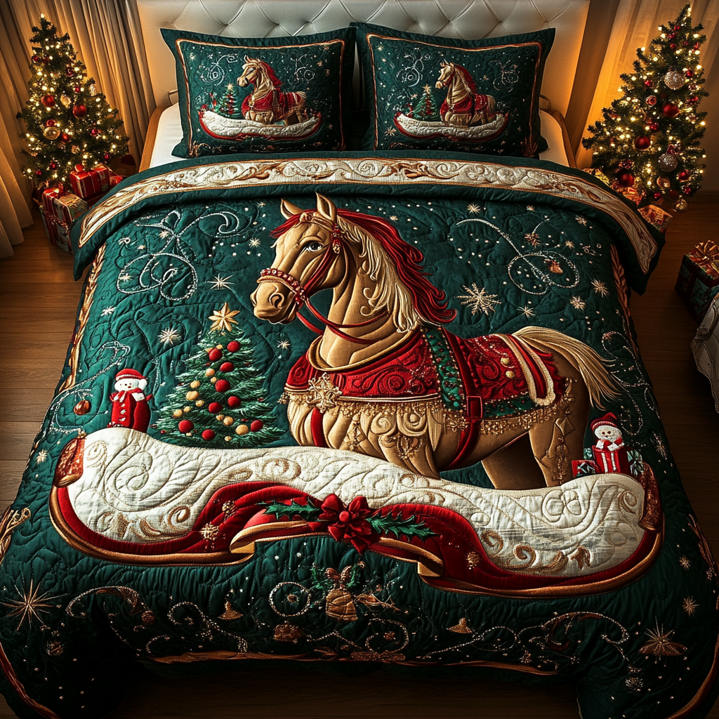Timeless Trot 3-Piece Quilted Bedding Set NCU0DK2769 – Vantique