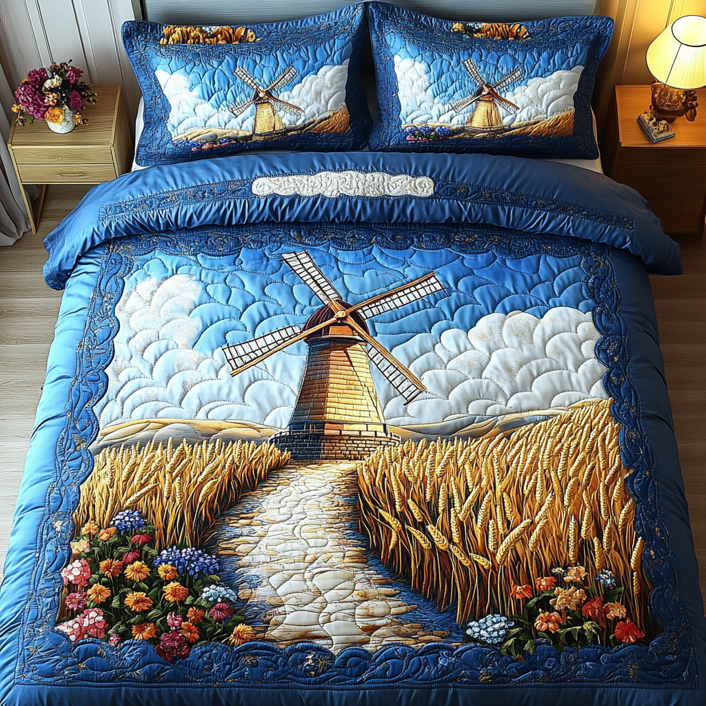 Timeless Wind 3-Piece Quilted Bedding Set NCU0DK4751 – Vantique