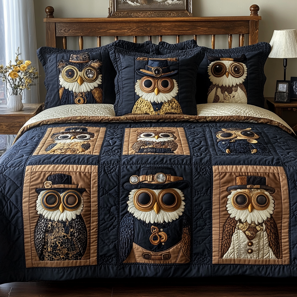 Top Hat Tails 3-Piece Quilted Bedding Set NCU0DV2693 – Vantique