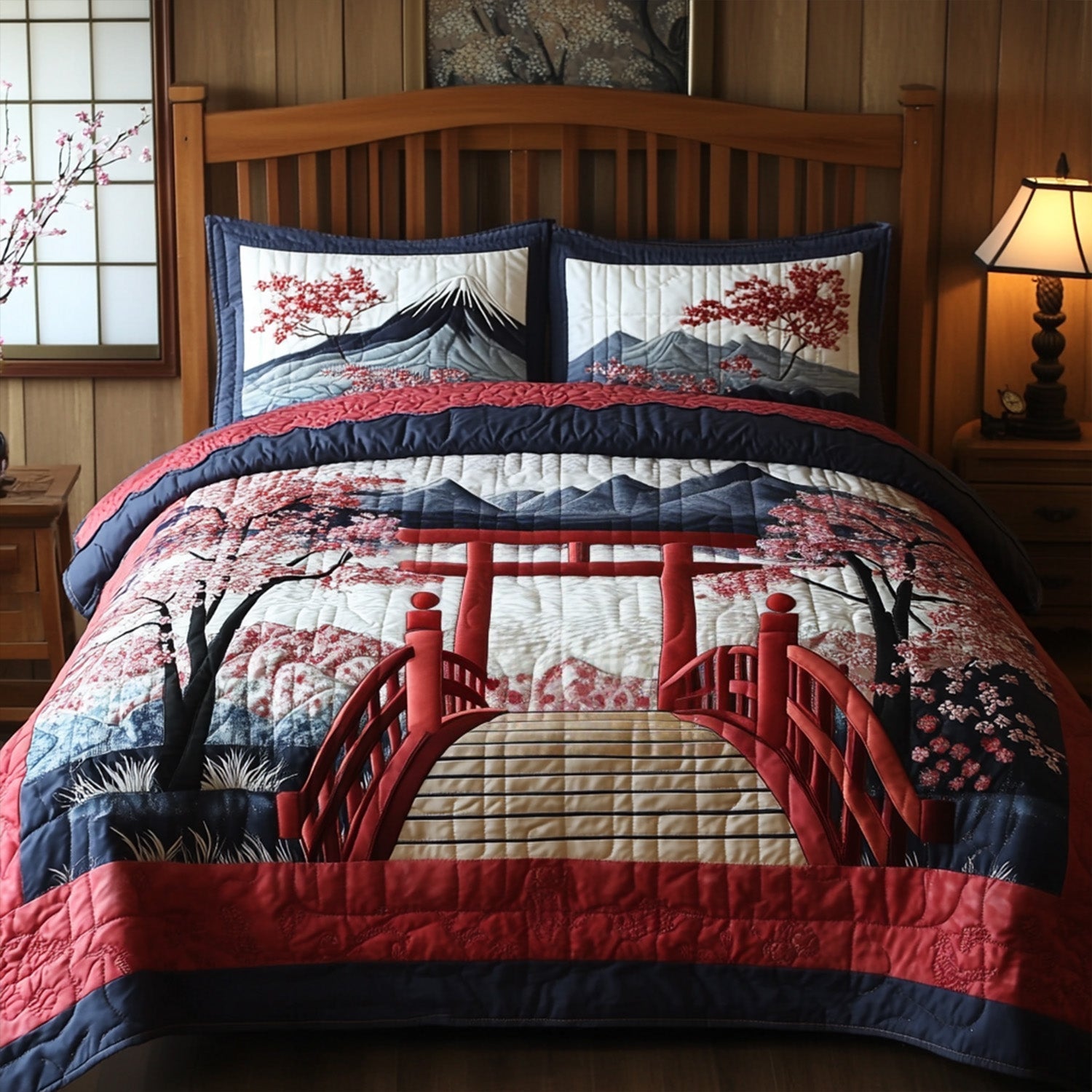 Tranquil Blossom View 3-Piece Quilted Bedding Set NCU0PT6704 – Vantique