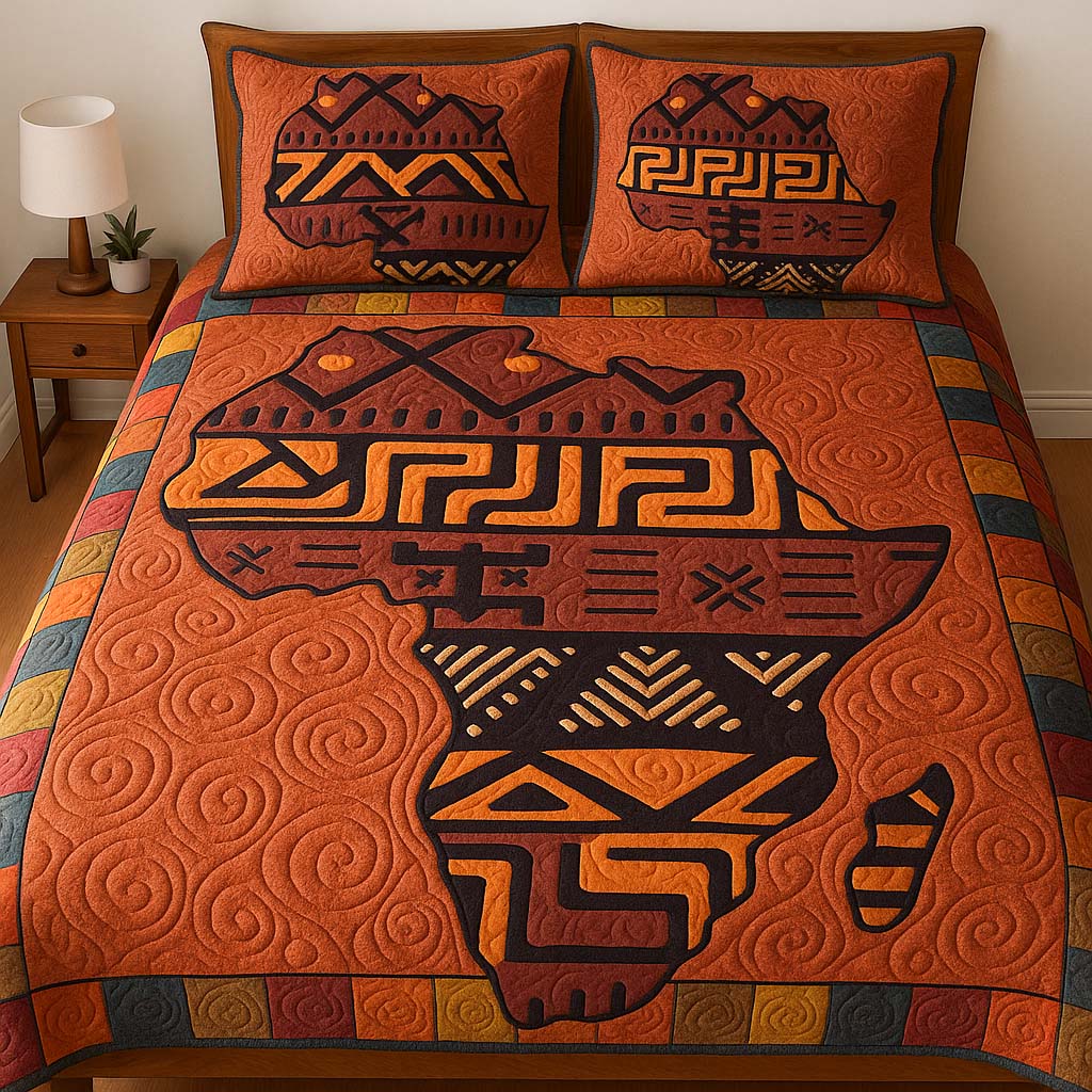 Tribal Maze 3-Piece Quilted Bedding Set NCU0NT7533 – Vantique