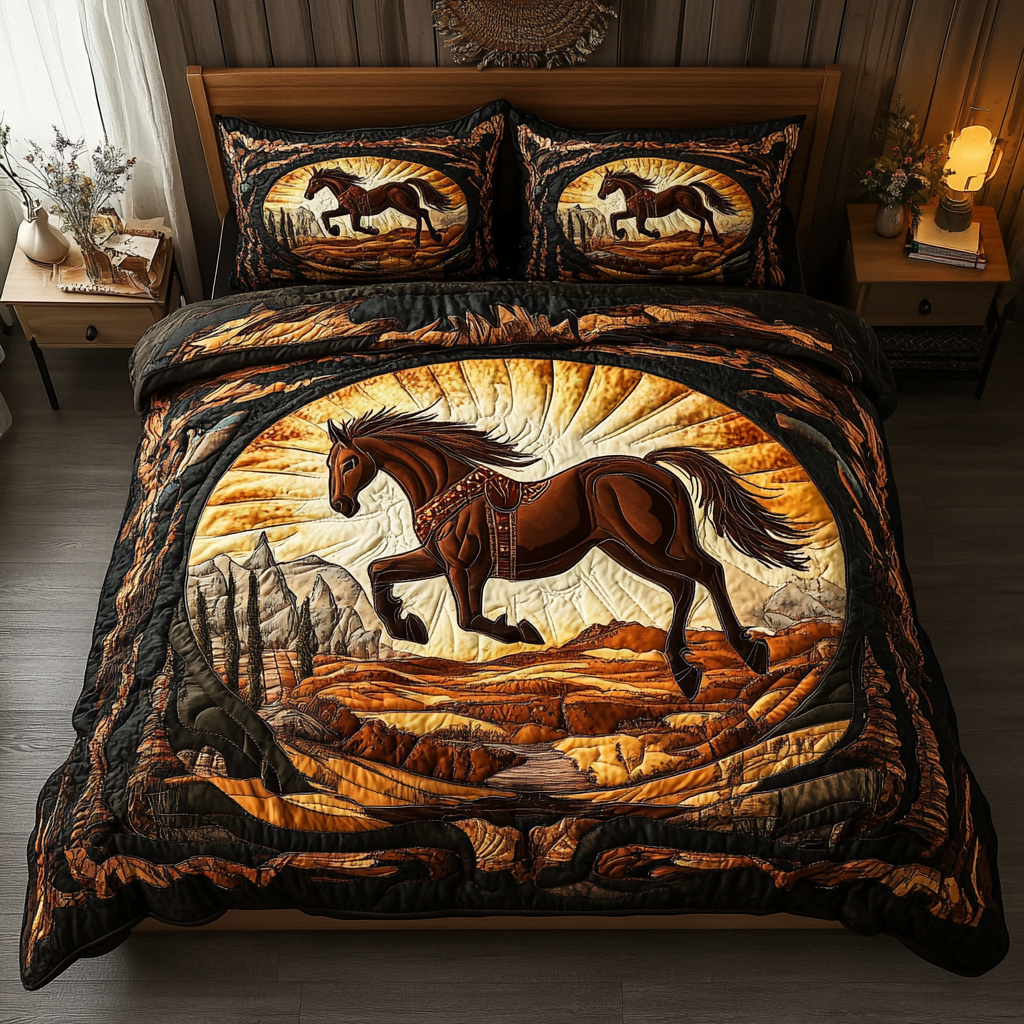 Tribal Mustang 3-Piece Quilted Bedding Set NCU0DK2358 – Vantique