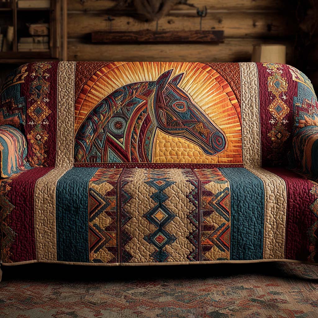 Tribal Mustang Aura Quilted Sofa Cover NCU0XD1822 – Vantique