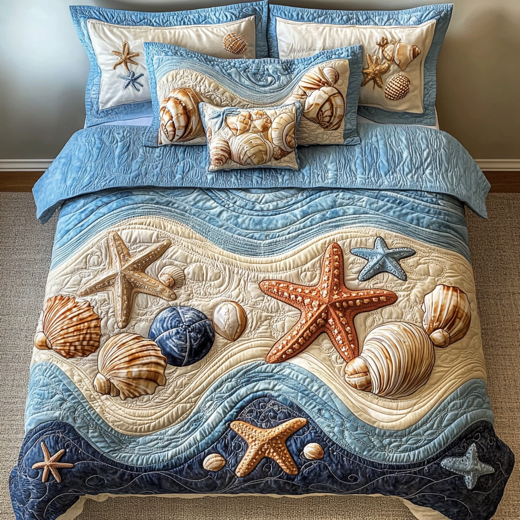 Tropical Tide 3-Piece Quilted Bedding Set NCU0VH3363 – Vantique