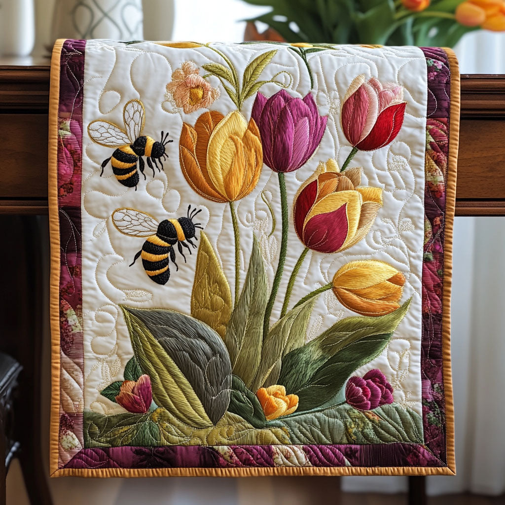 Tulip Dance Quilted Table Runner NCU0NT4029 – Vantique