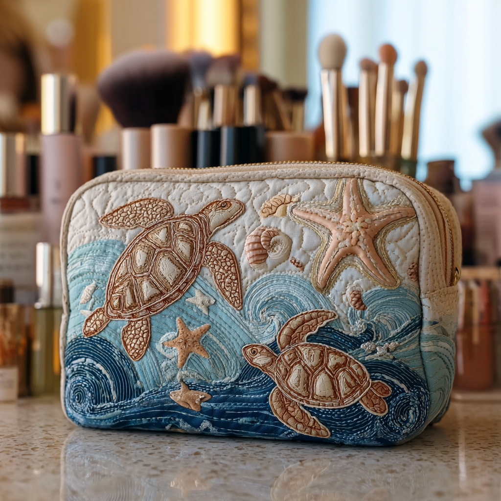 Turtle Tide Quilted Makeup Bag NCU0DK10247 – Vantique
