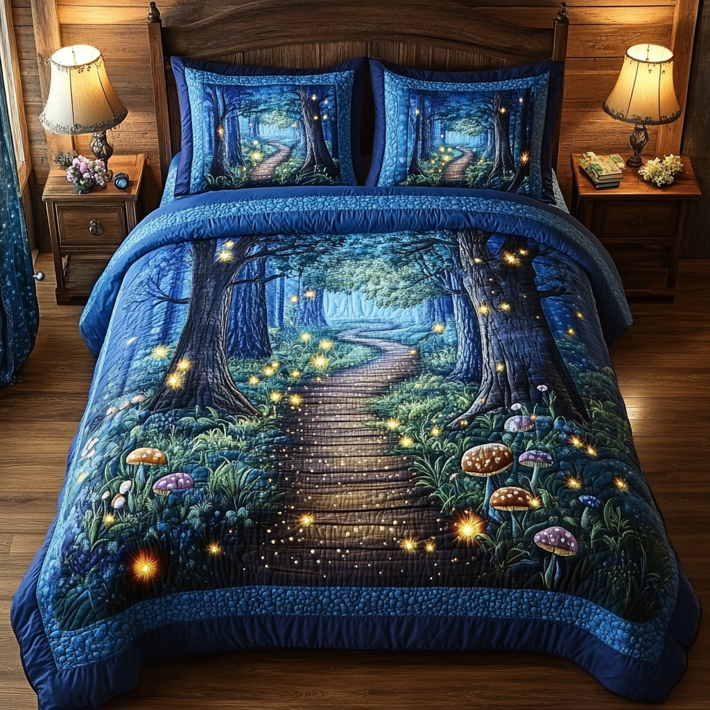 Twilight Path 3-Piece Quilted Bedding Set NCU0VL2425 – Vantique