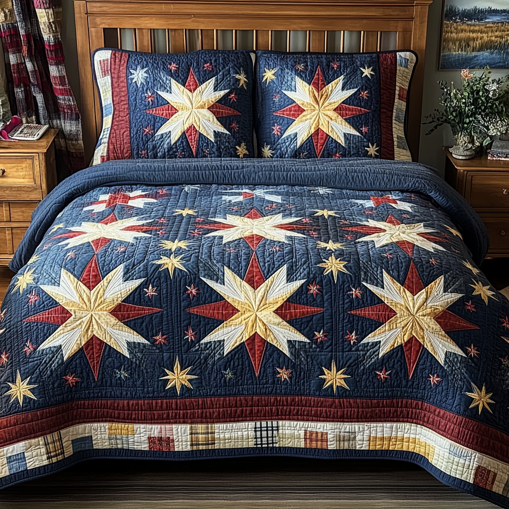 Twilight Shine 3-Piece Quilted Bedding Set NCU0VH2891 – Vantique