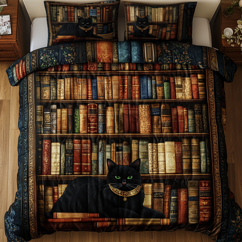Velvet Books 3-Piece Quilted Bedding Set NCU0VH3715 – Vantique