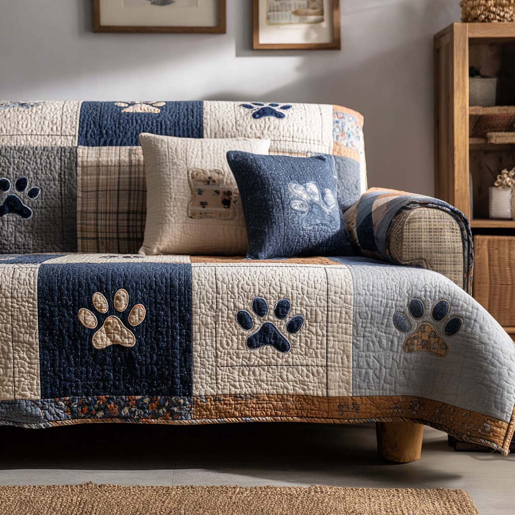 Velvet Paws Quilted Sofa Cover NCU0NT11201 – Vantique