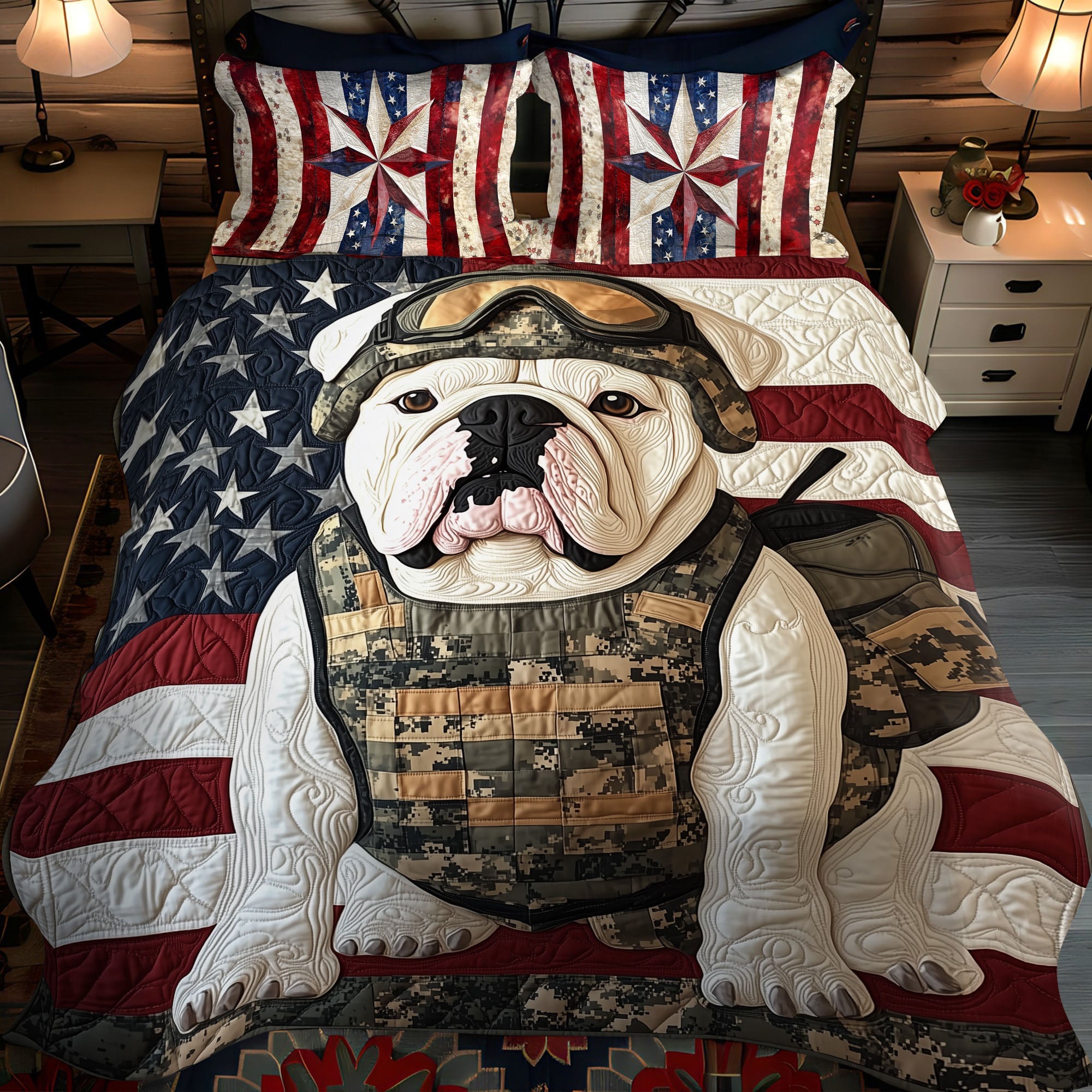 Victory Banner 3-Piece Quilted Bedding Set NCU0PT3127 – Vantique