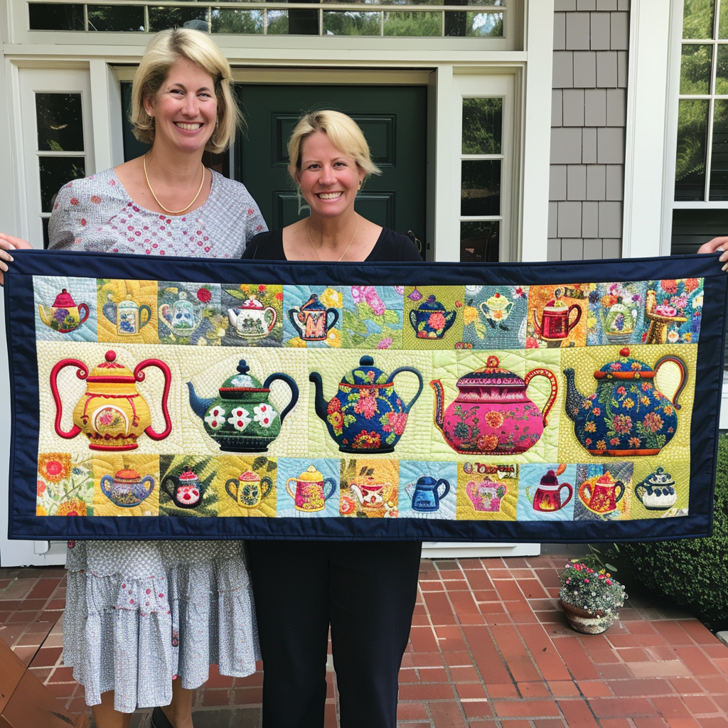 Vintage Teapot Quilted Table Runner NCU0LL031 – Vantique