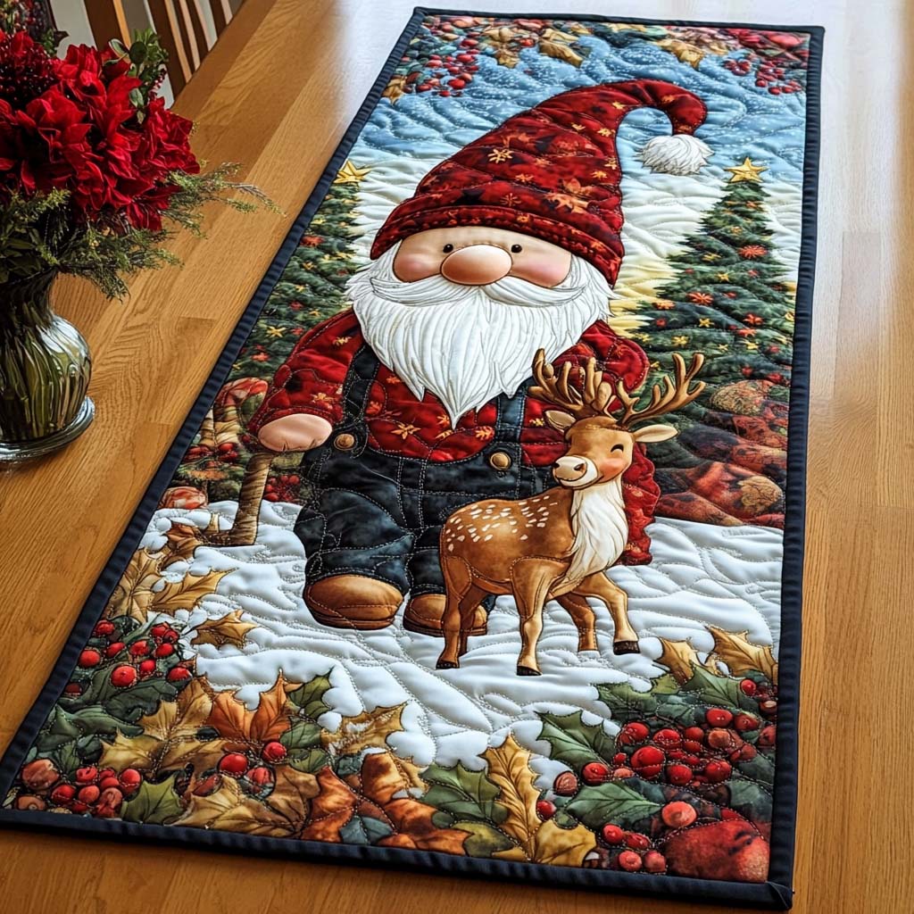 Whimsical Christmas Eve Quilted Table Runner NCU0NT1854 – Vantique