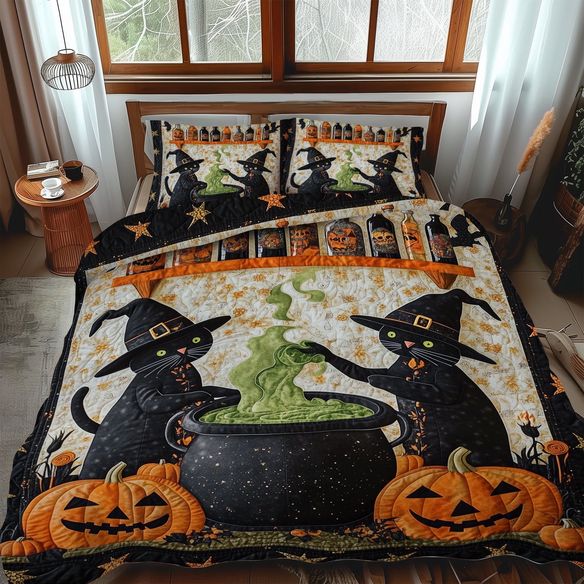Whisker Witchcraft 3-Piece Quilted Bedding Set NCU0TH1670 – Vantique