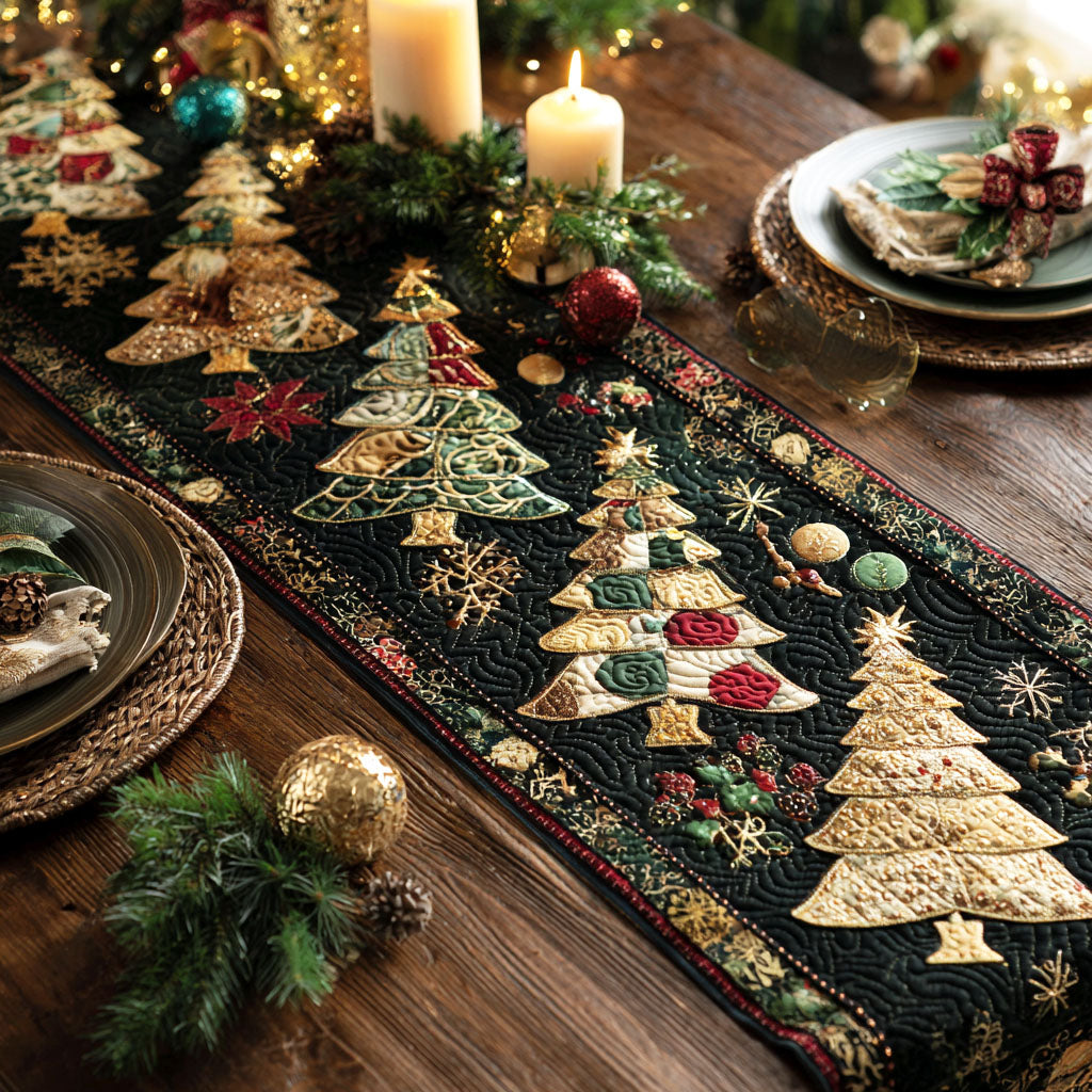 Whispers Of Evergreen Quilted Table Runner NCU0TV252 – Vantique