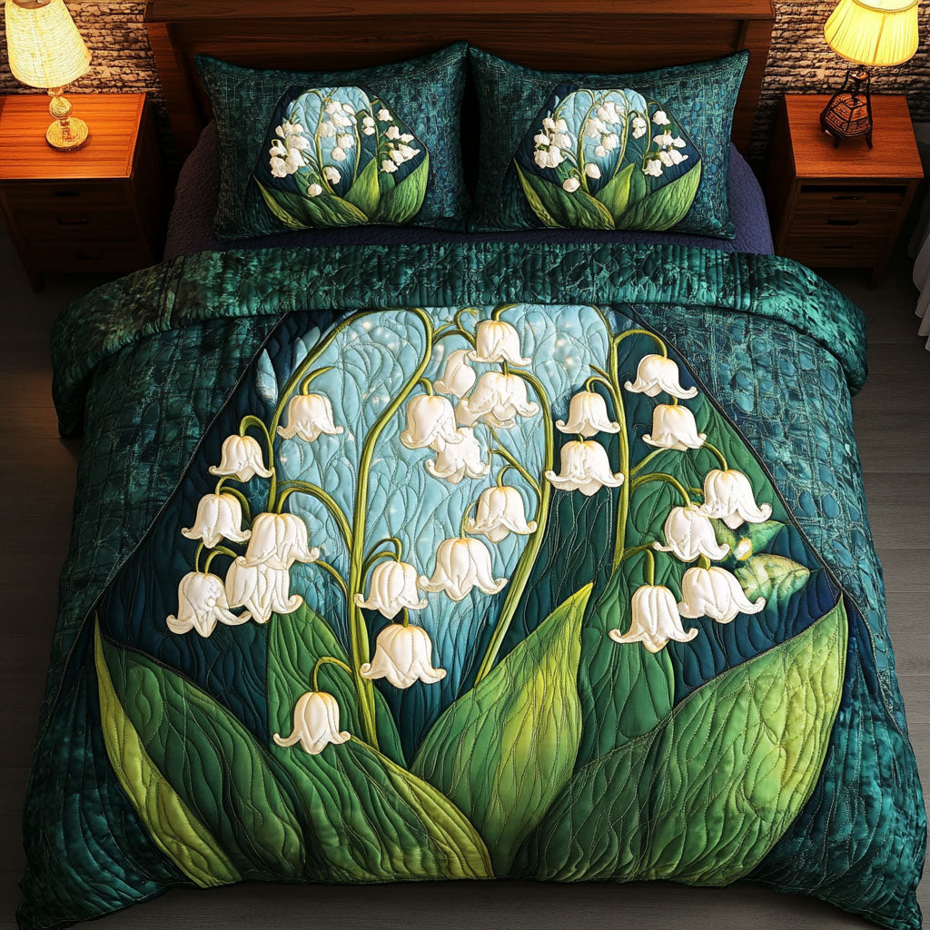 White Bliss 3-Piece Quilted Bedding Set NCU0NT6061 – Vantique