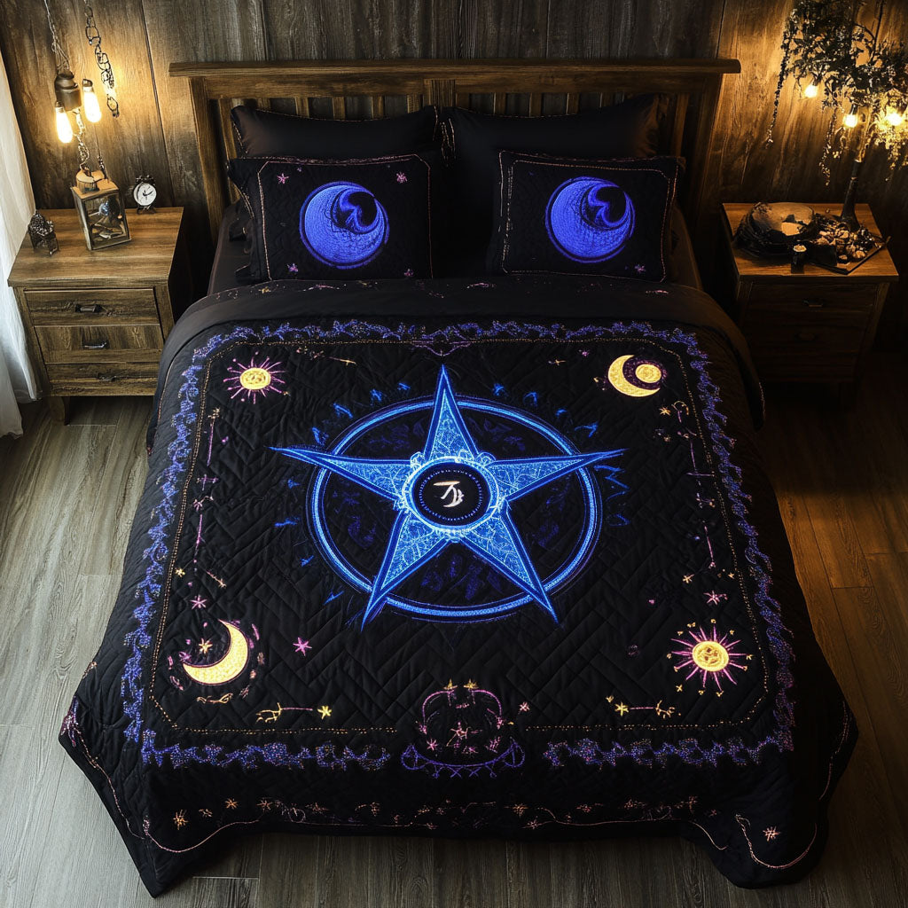 Wiccan Circle 3-Piece Quilted Bedding Set NCU0PT3305 – Vantique