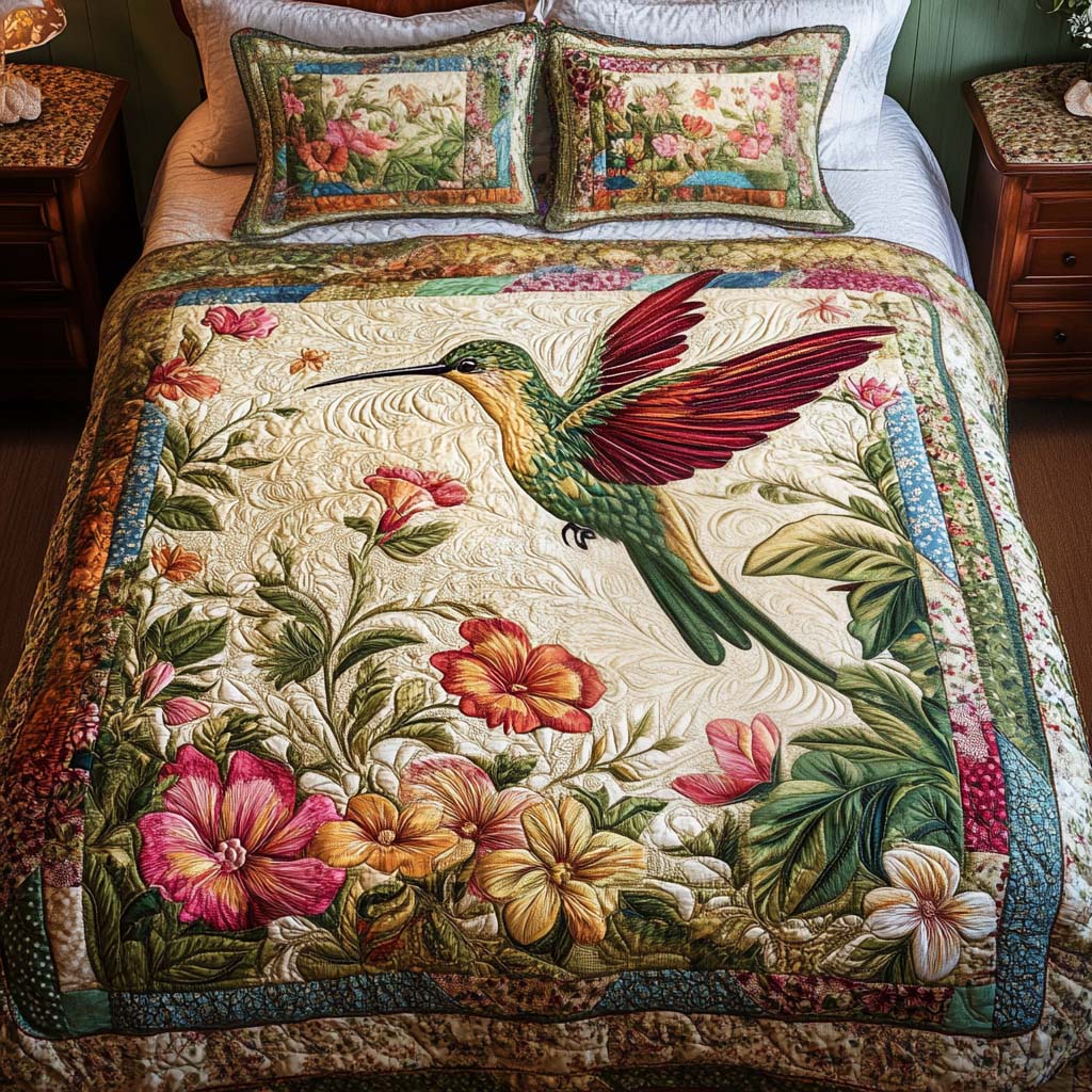 Wildflower Symphony 3-Piece Quilted Bedding Set NCU0NT2030 – Vantique