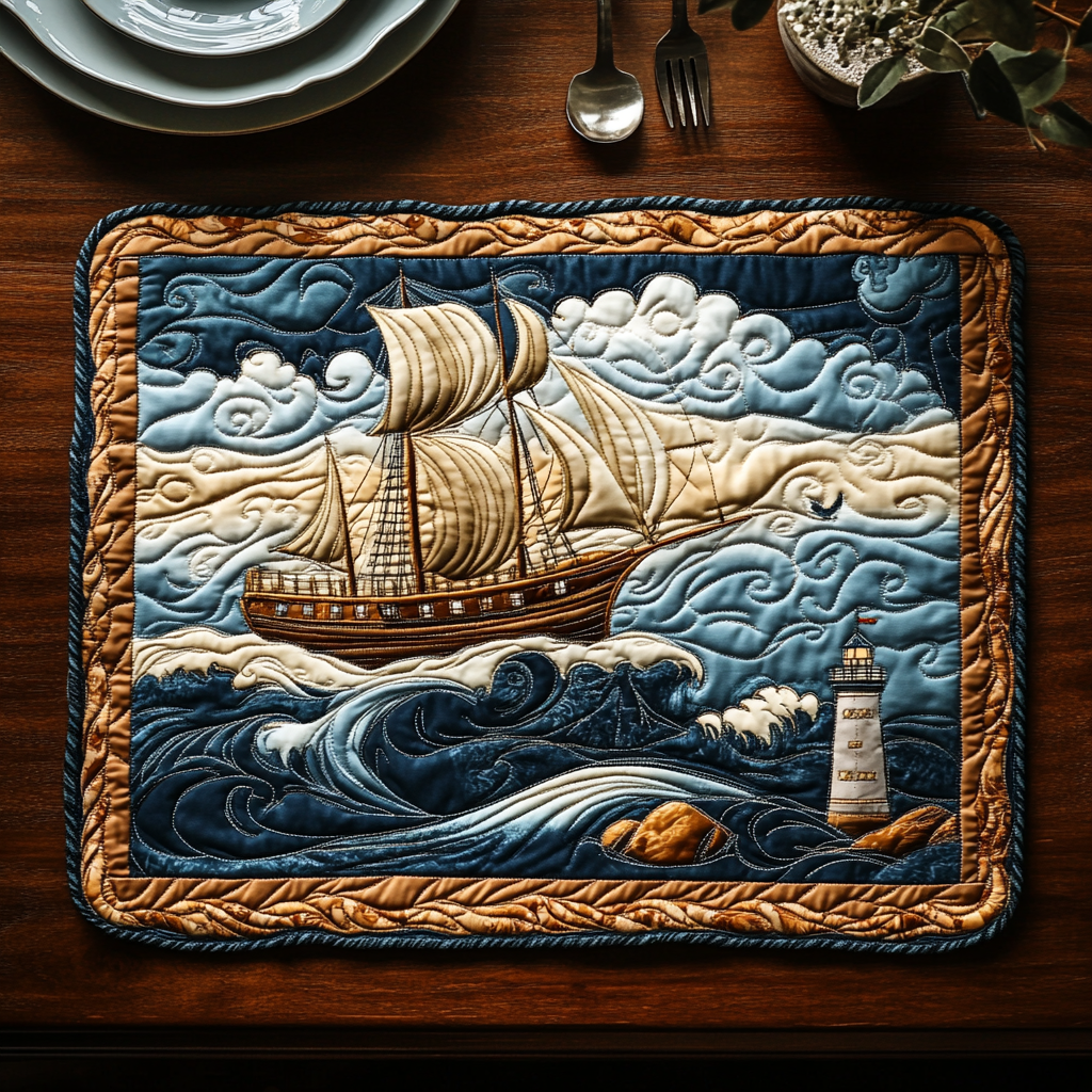 Wind and Waves Quilted Place Mat NCU0DV3037 – Vantique
