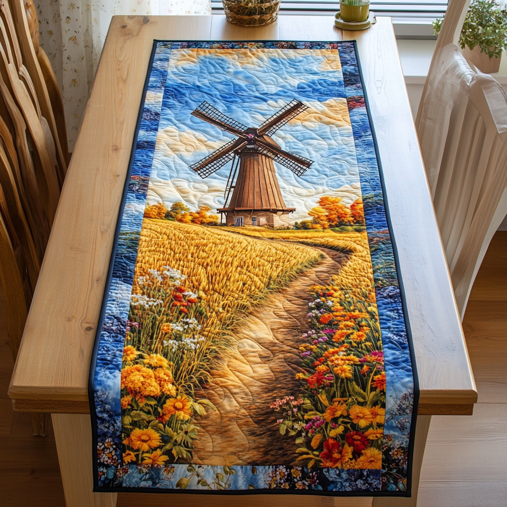 Windmill Dreams Quilted Table Runner NCU0DK5921 – Vantique