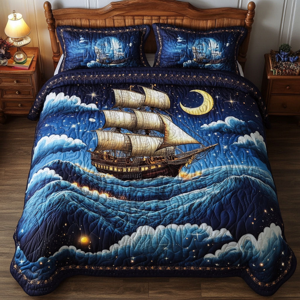 Windswept Waterscape 3-Piece Quilted Bedding Set NCU0PT3589 – Vantique