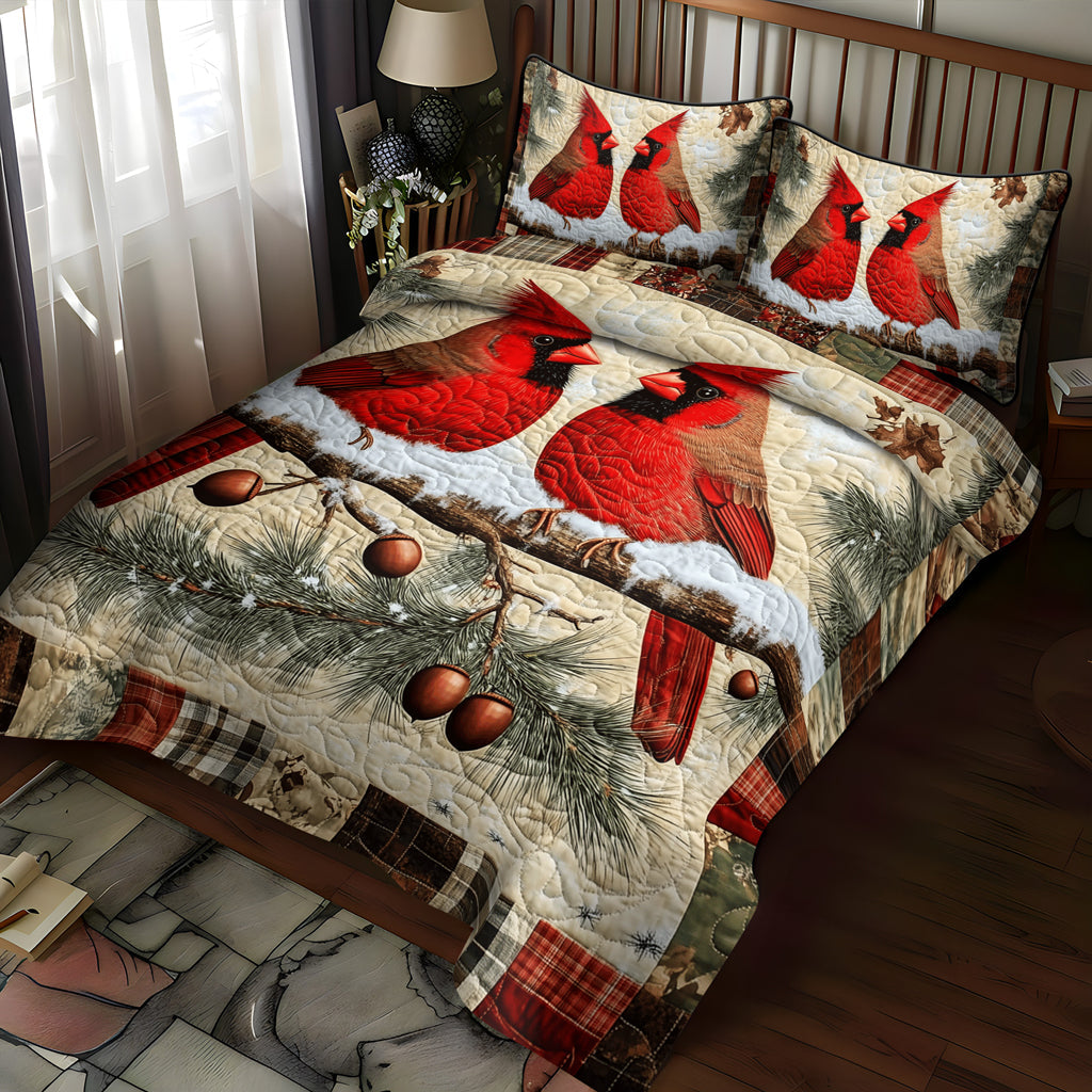 Winter Birds Bliss 3-Piece Quilted Bedding Set NCU0TL1501 – Vantique