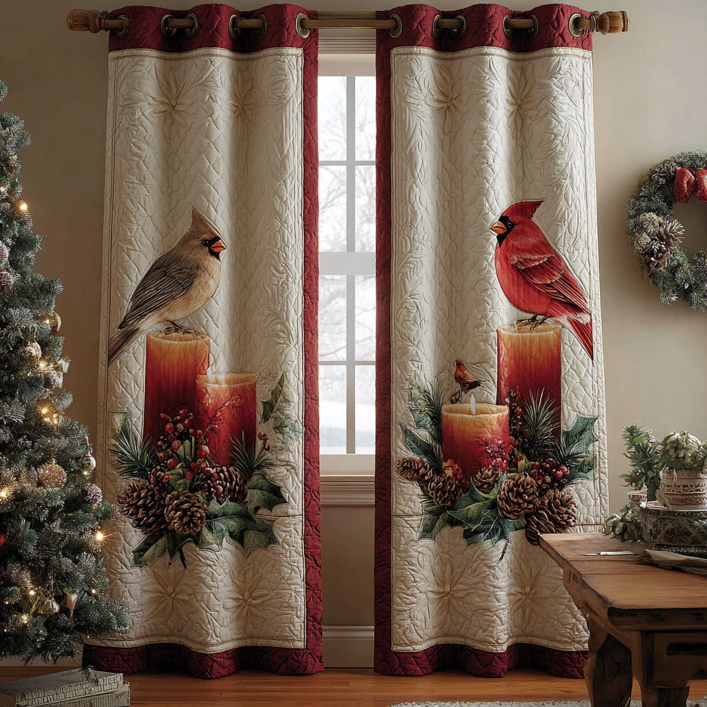 Winter Cardinal Blessing Quilted Curtains NCU0DV8273 – Vantique