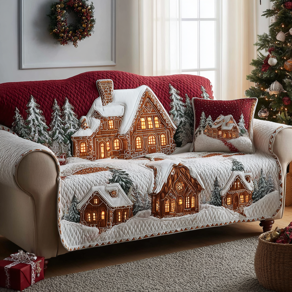 Winter Cottage Quilted Sofa Cover NCU0DK11476 – Vantique