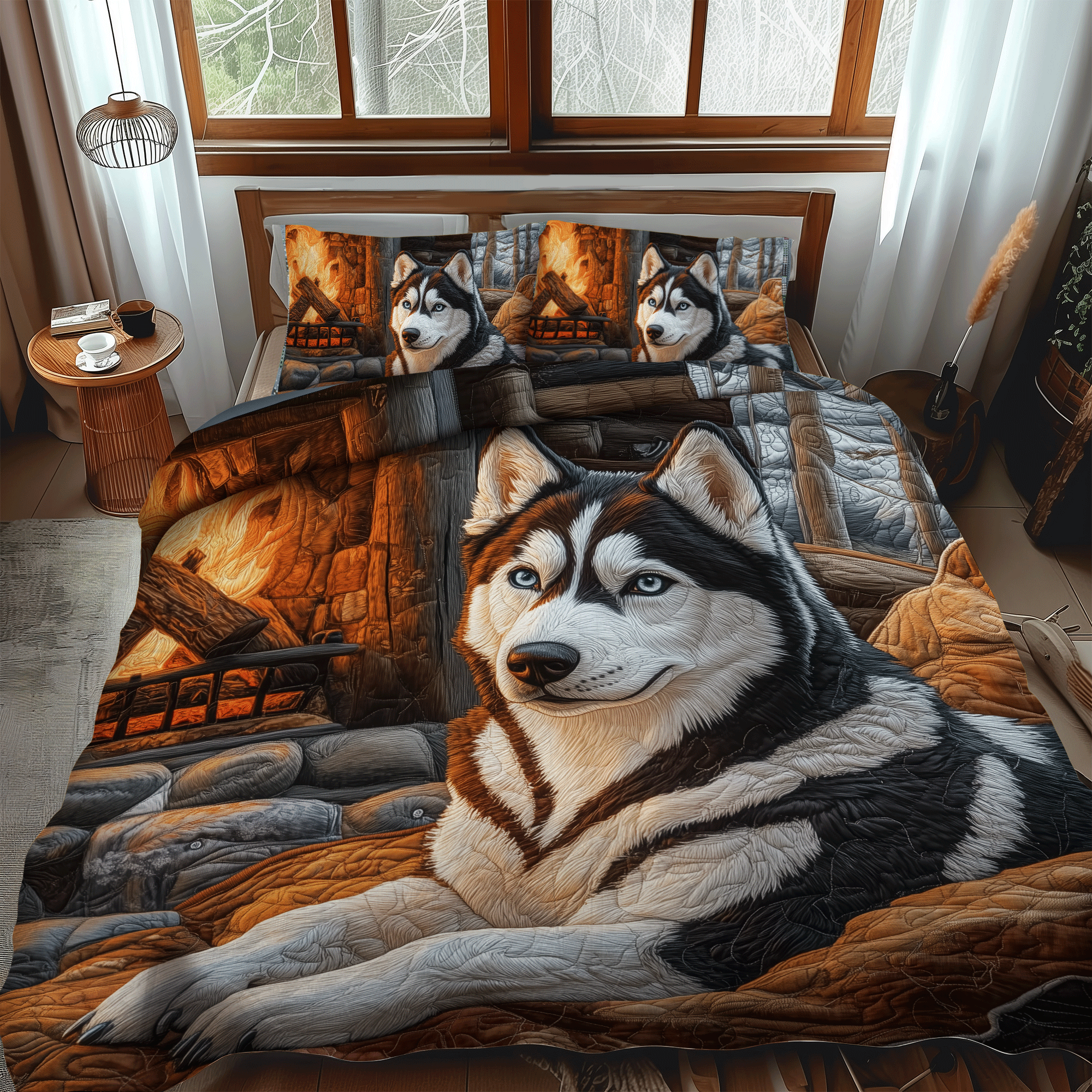 Winter Howl 3-Piece Quilted Bedding Set NCU0DV2466 – Vantique