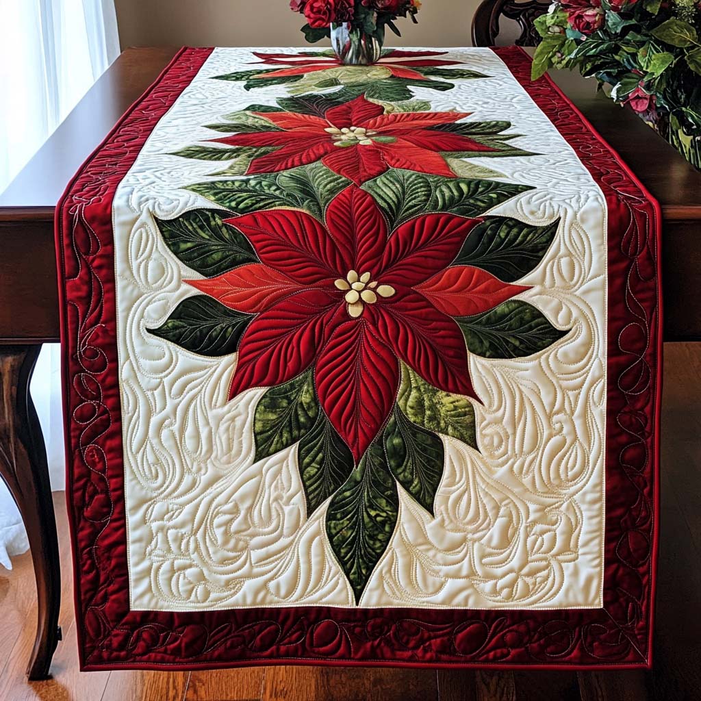 Winter Petals Quilted Table Runner NCU0NT1649 – Vantique