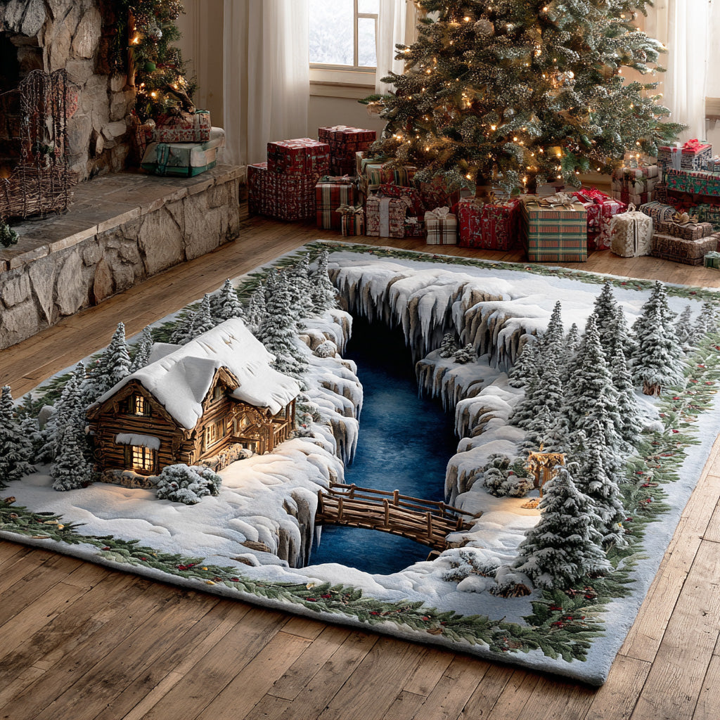 Winter Pine Woodland Area Rug NCU0TD1840 – Vantique