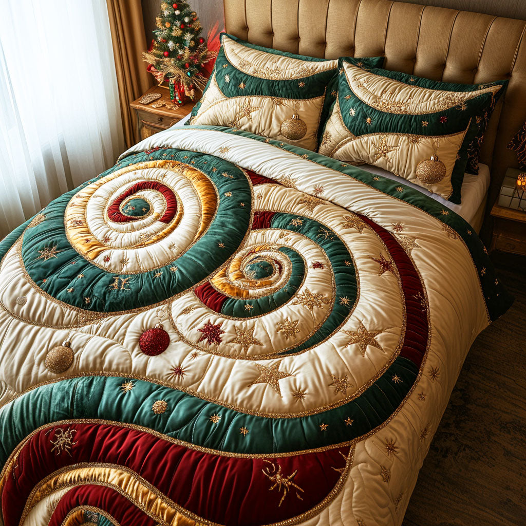Winter Spark 3-Piece Quilted Bedding Set NCU0TD539 – Vantique