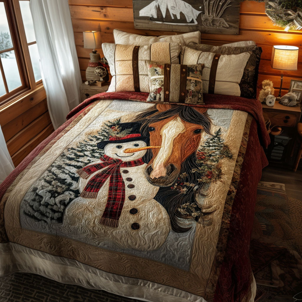 Winter Stable 3-Piece Quilted Bedding Set NCU0PT10358 – Vantique
