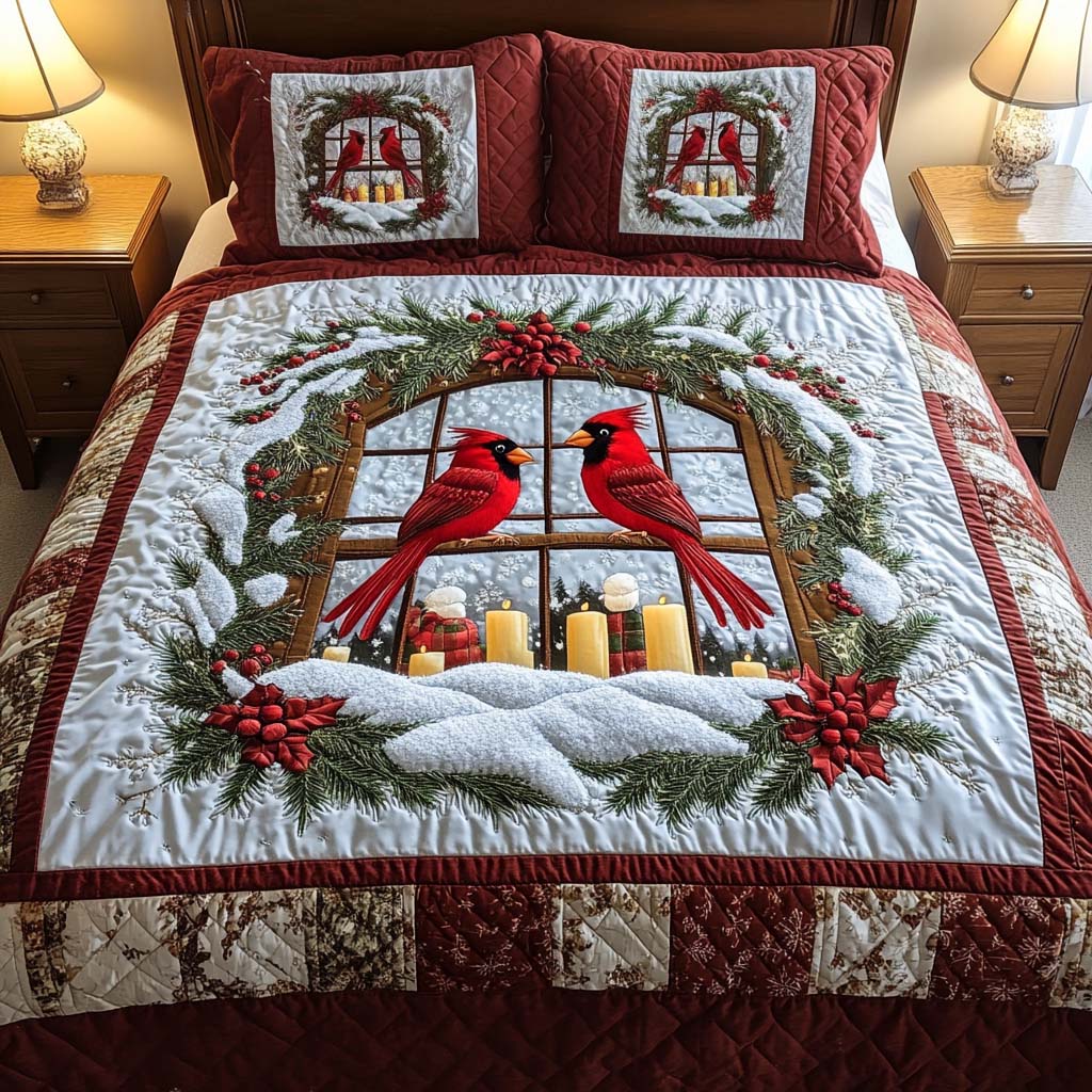 Winter Window 3-Piece Quilted Bedding Set NCU0NT2134 – Vantique