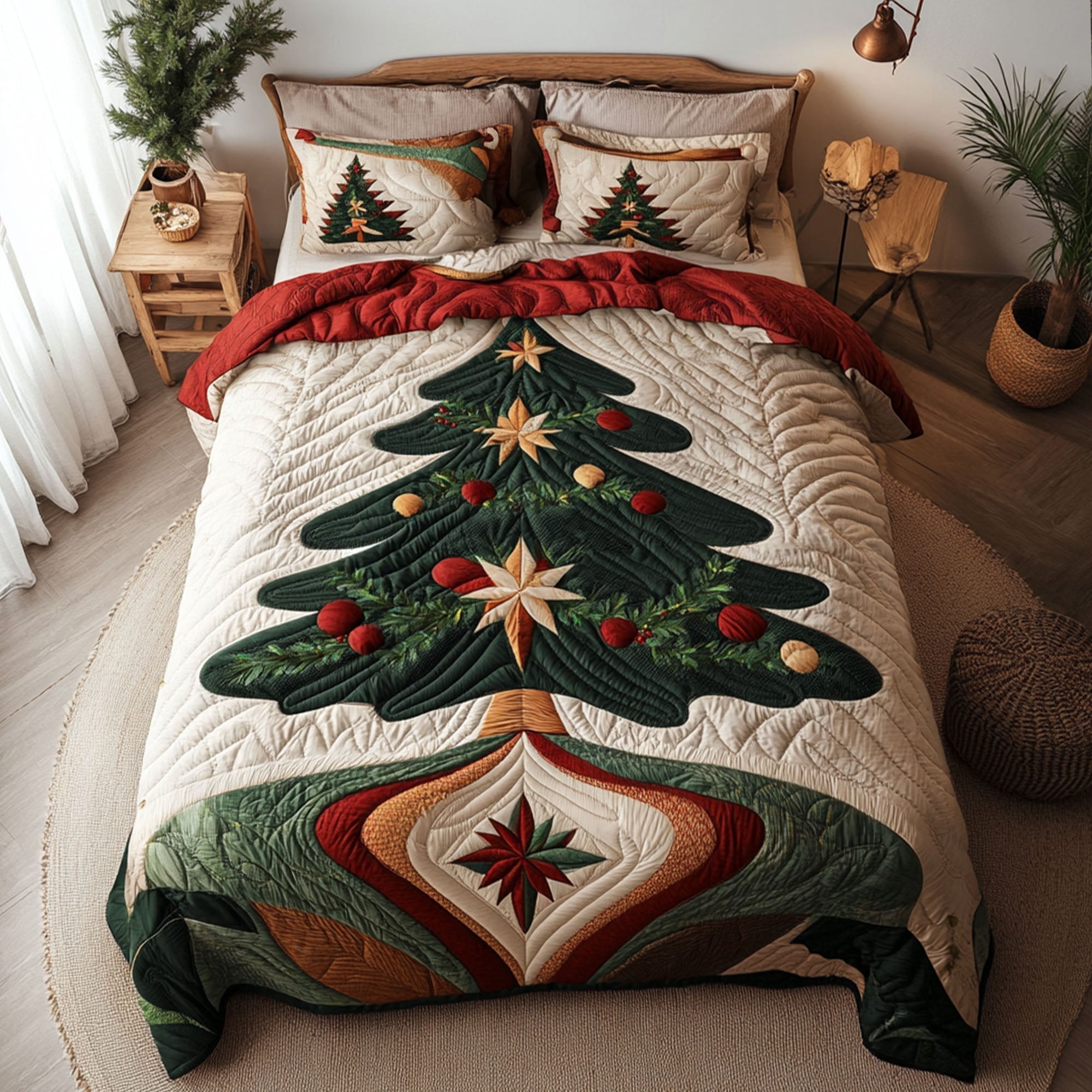 Winters Evergreen 3-Piece Quilted Bedding Set NCU0PT2740 – Vantique