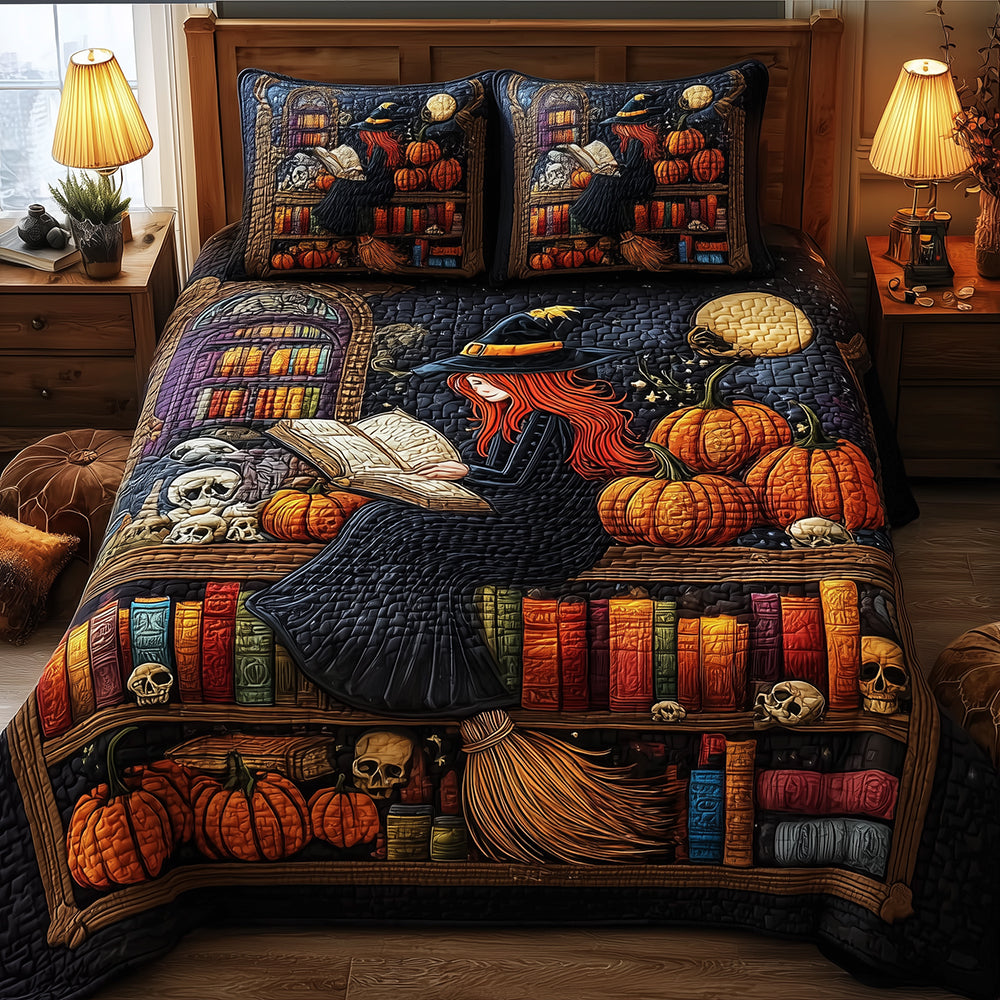 Witch Library 3-Piece Quilted Bedding Set NCU0TH3204 – Vantique