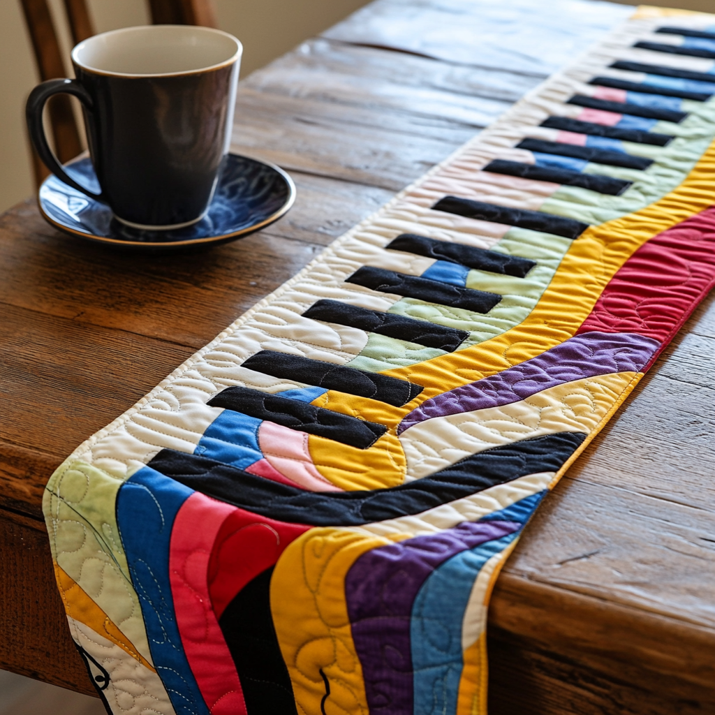 Wonderful Keys Piano Quilted Table Runner NCU0DV1285 – Vantique