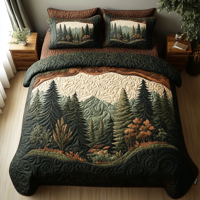 Woodland Wanderlust 3-Piece Quilted Bedding Set NCU0DV4741 – Vantique