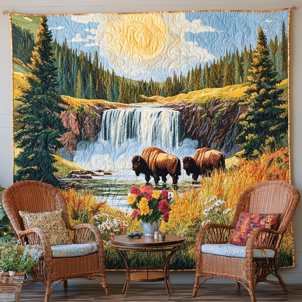 Yellowstone Wildlife Art Quilt Hanging NCU0TL1002 – Vantique