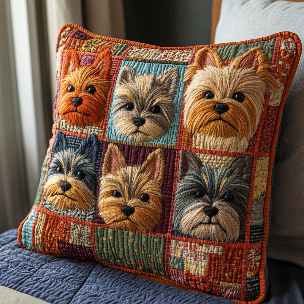 Yorkie Love Quilted Pillow Case NCU0DV6095 – Vantique