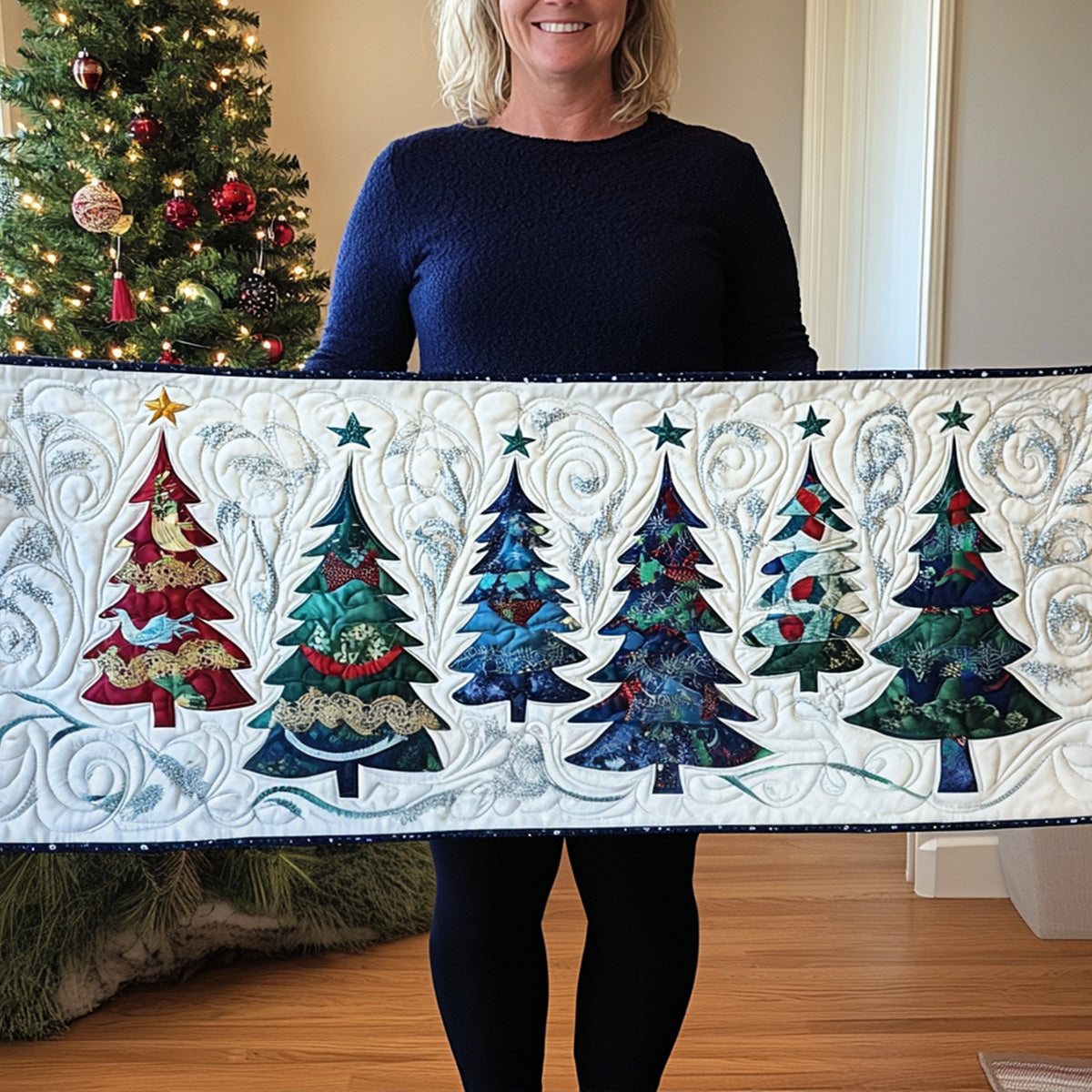Yuletide Tree Bliss Quilted Table Runner NCU0PT1395 – Vantique