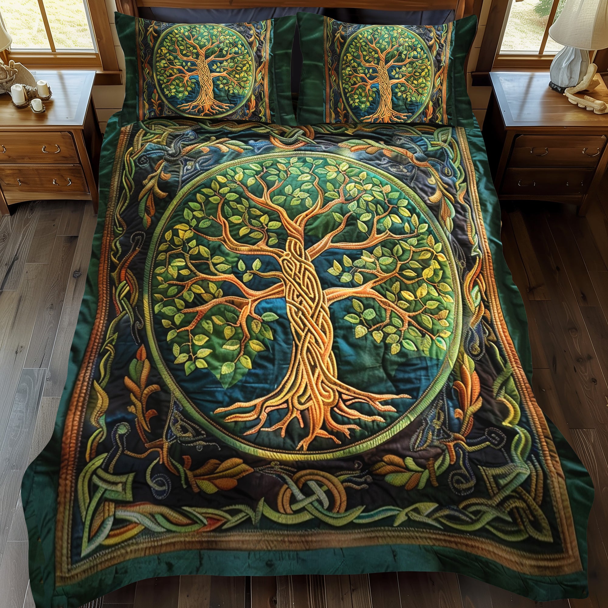 Celtic Tree of Life Art 3-Piece Quilted Bedding Set NCU0PD045 – Vantique