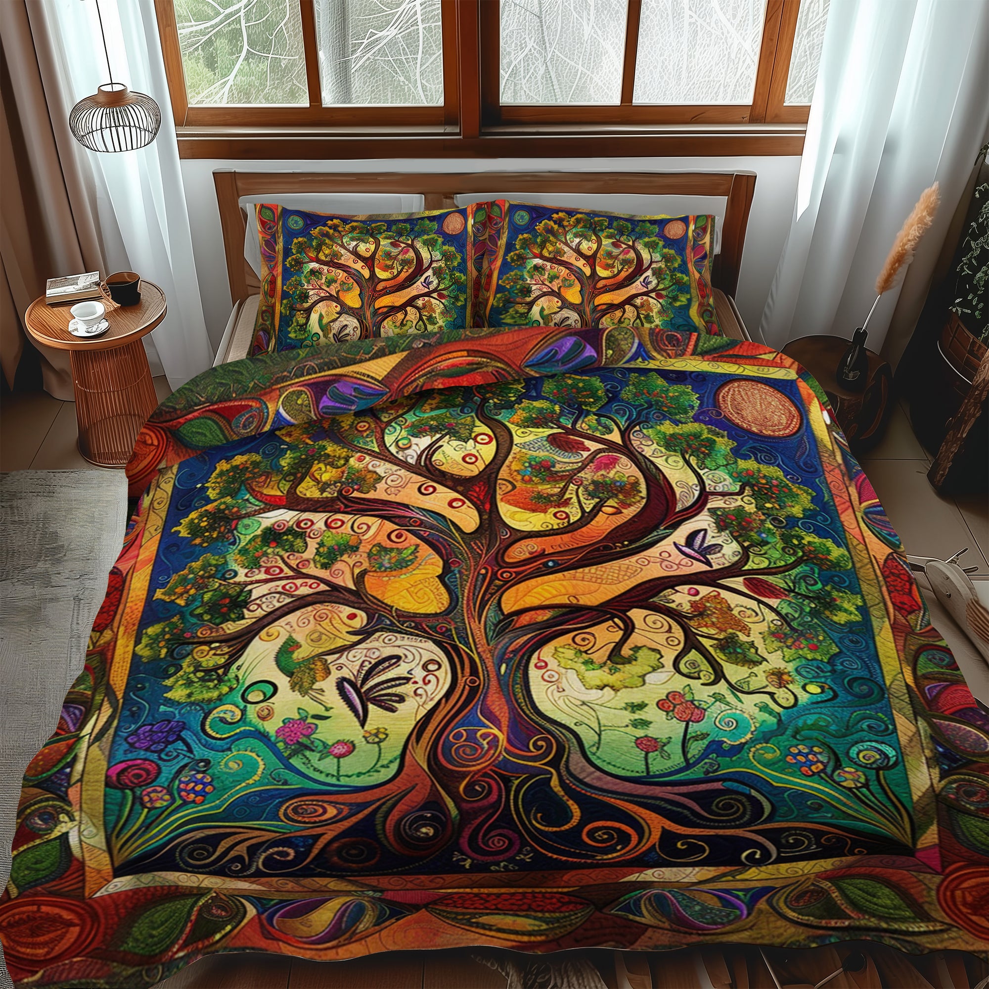 Artisan Celtic Tree of Life 3-Piece Quilted Bedding Set NCU0PD048 ...