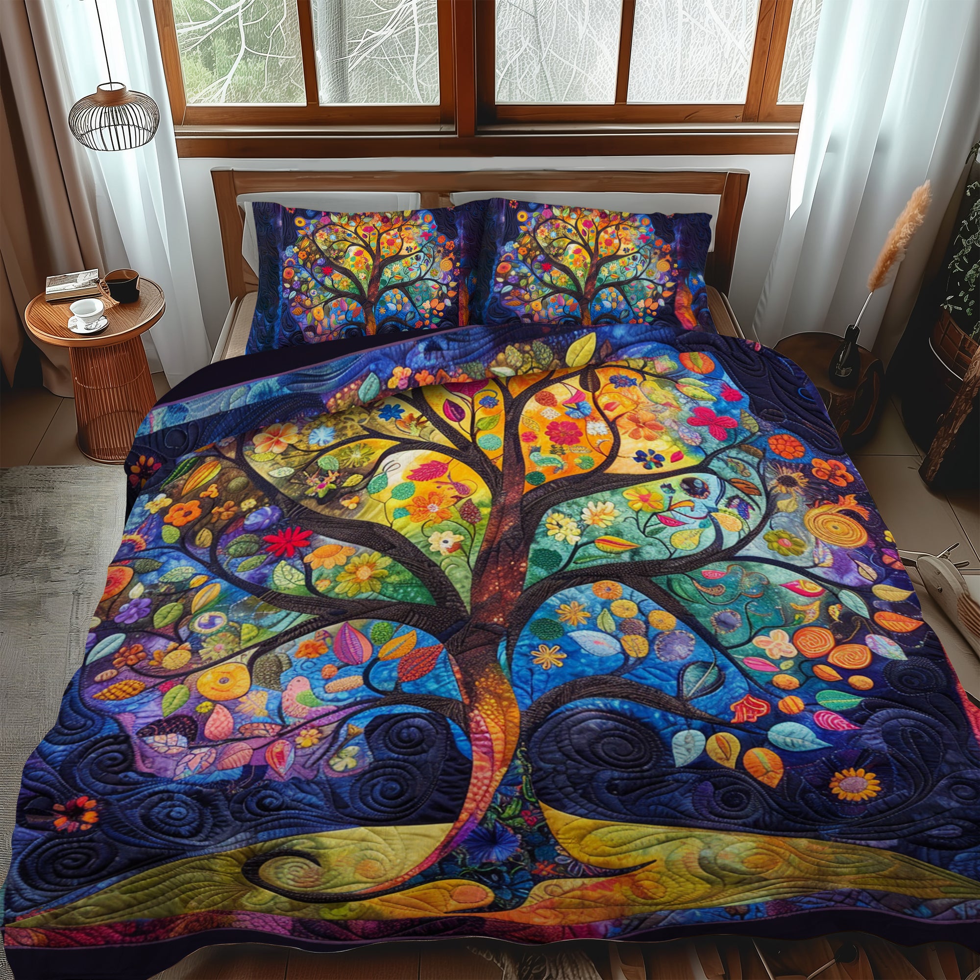 Ornate Celtic Tree Of Life 3-Piece Quilted Bedding Set NCU0PD041 – Vantique