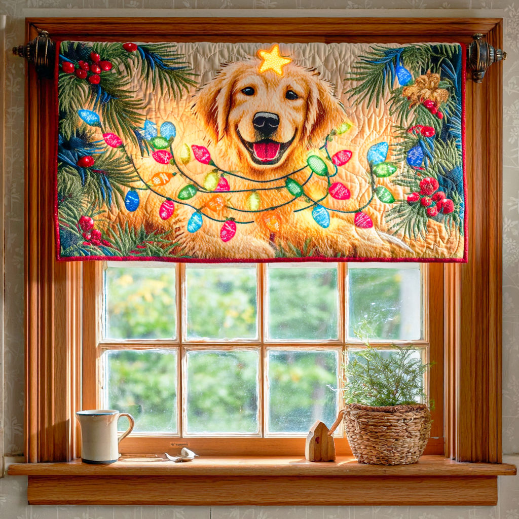 Twinkle Light Golden Quilted Valance NCU0TD681 – Vantique